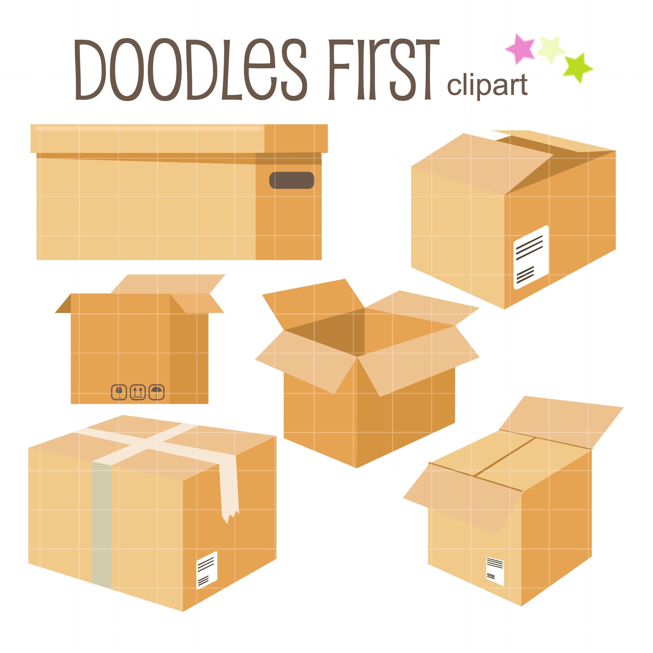 Organizer Box Digital Clip Art for Scrapbooking Card Making Cupcake ...