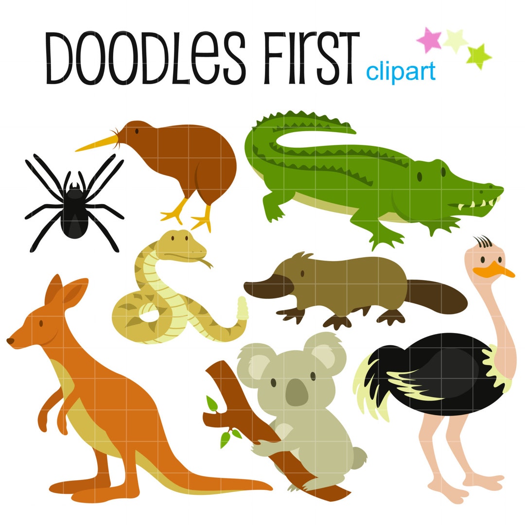 Aussie Animals Clip Art: Australian Wildlife Graphics (SVG, PNG, JPG ...