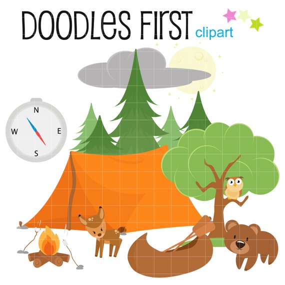 Camping Clip Art for Scrapbooking Card Making Cupcake Toppers | Etsy