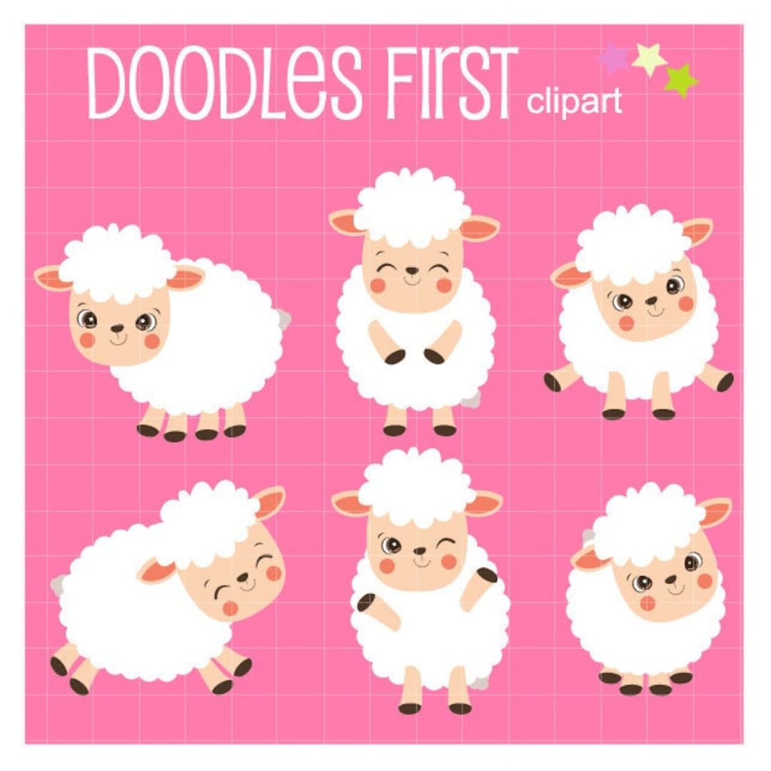 Cute Sheep Set Digital Clip Art for Scrapbooking Card Making Cupcake ...
