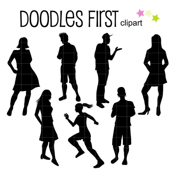 Human Silhouette Digital Clip Art for Scrapbooking Card Making | Etsy