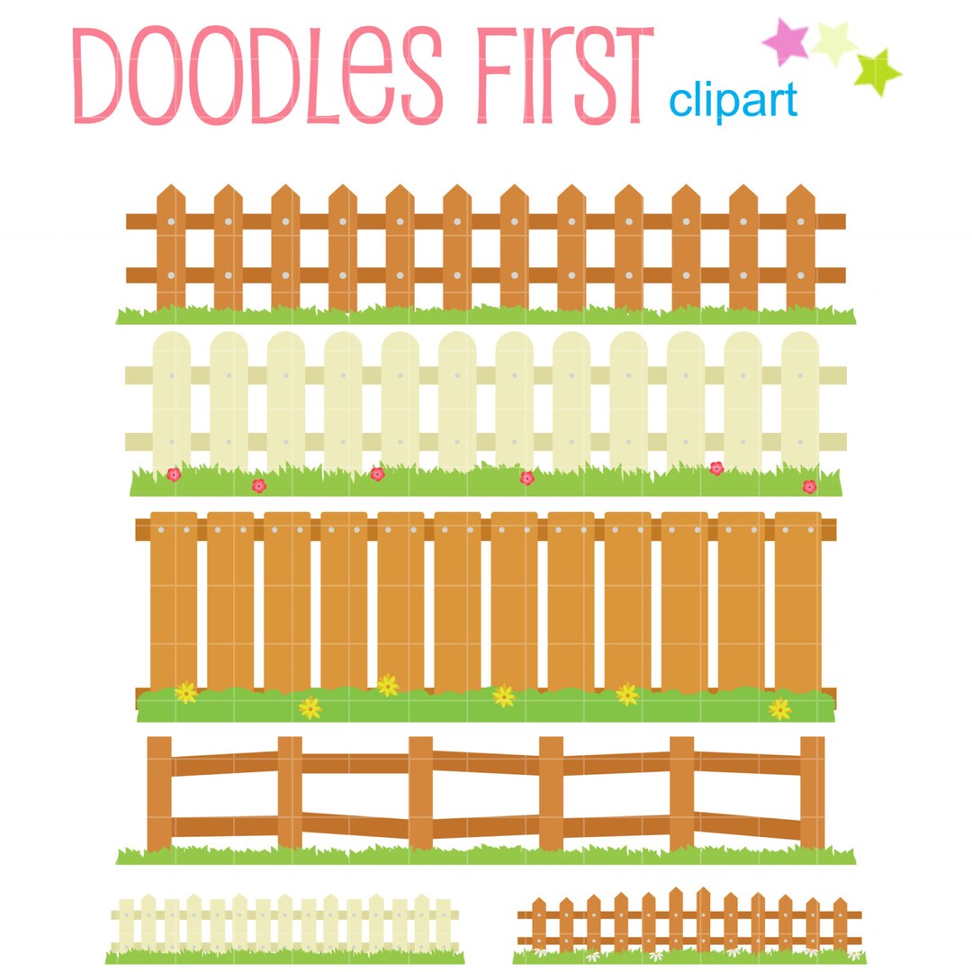 Fence Set Digital Clipart for Scrapbooking, Journaling, Cricut Cut ...