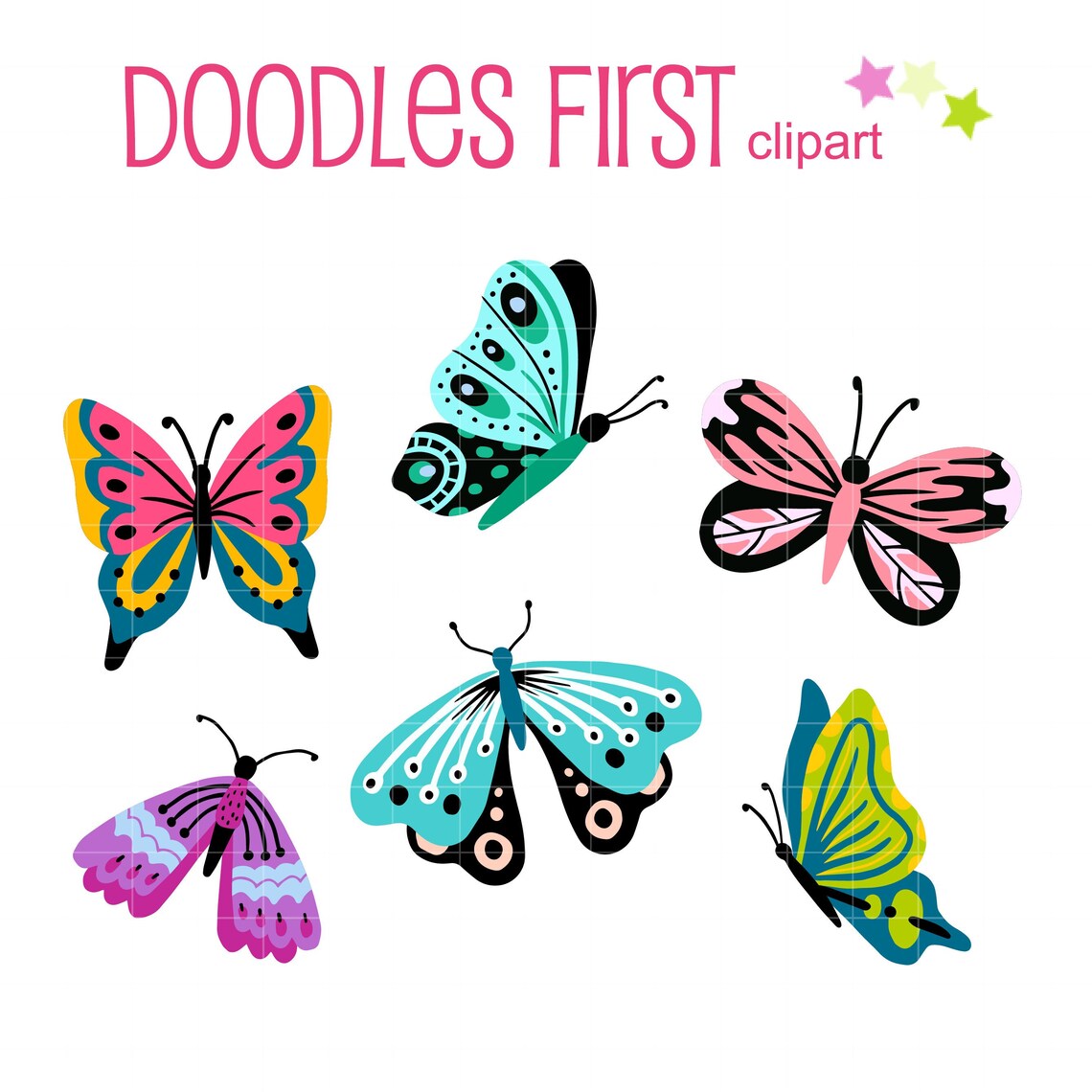 Rainbow Butterfly Digital Clip Art for Scrapbooking Card - Etsy