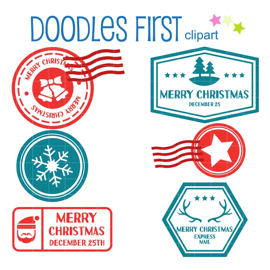 Christmas Stamp Digital Clip Art for Scrapbooking Card Making Cupcake ...