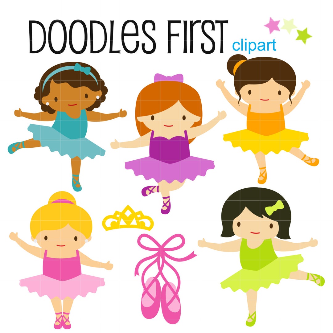Cute Ballerina Dancers Digital Clip Art for Scrapbooking, Cricut Cut ...