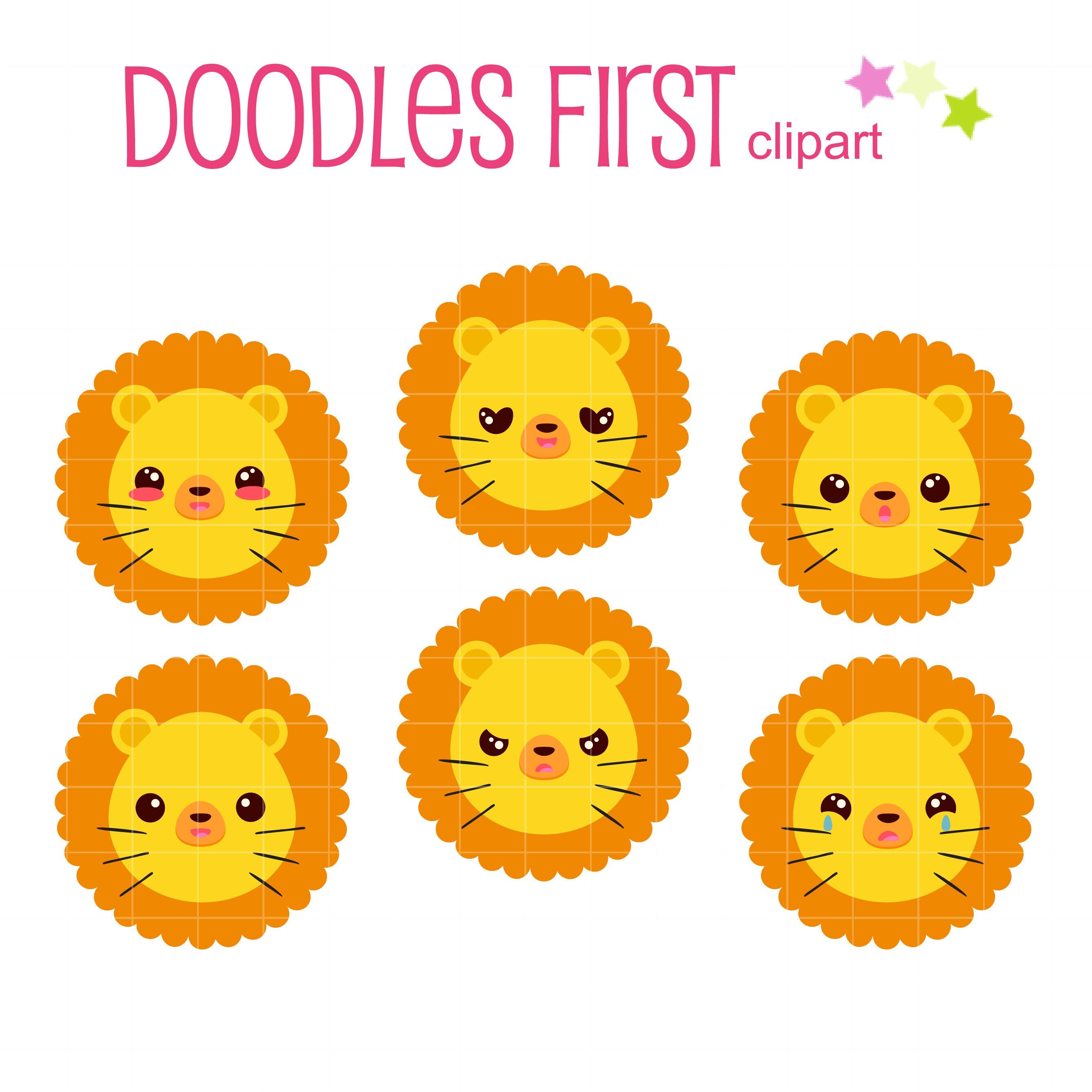 Cute Lion Head Clip Art