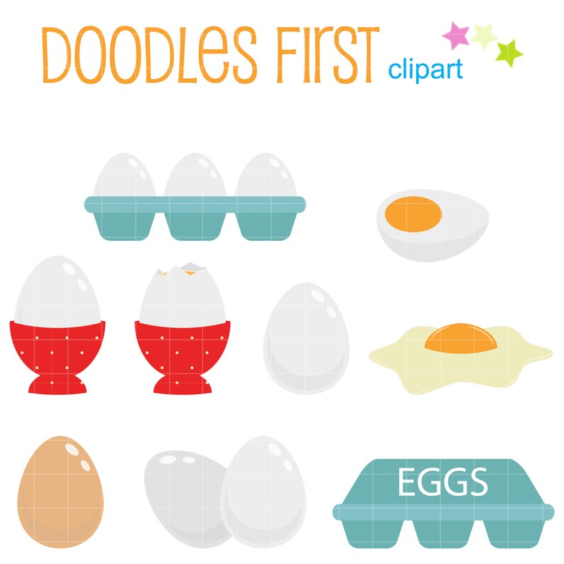 Egg Collection Digital Clip Art for Scrapbooking Card Making Cupcake ...