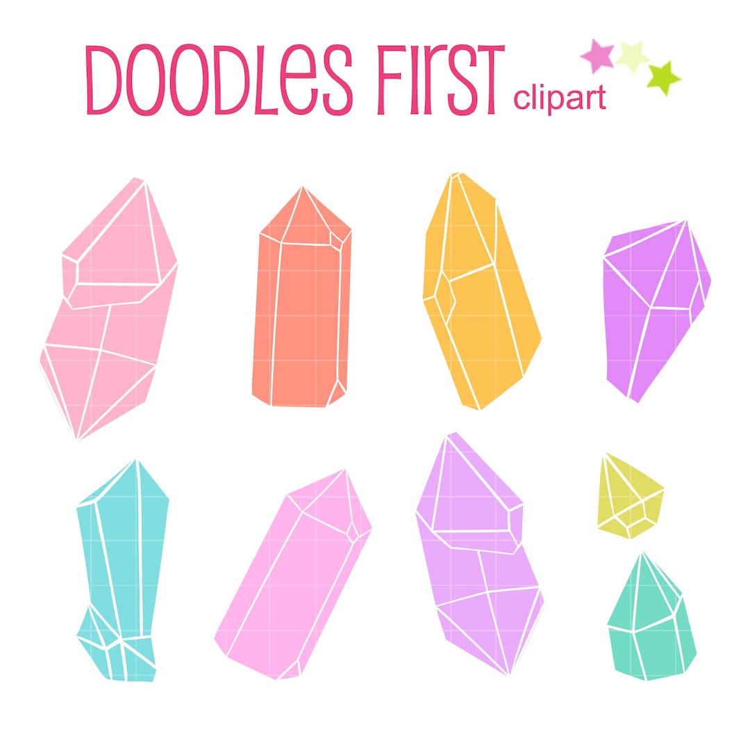 Pastel Crystals Digital Clip Art for Scrapbooking Card Making Cupcake ...