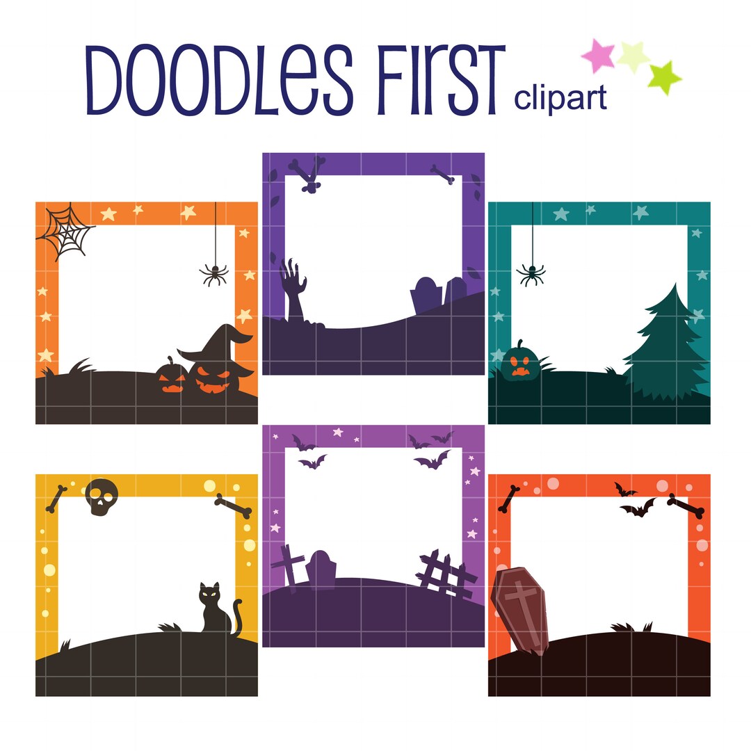 Halloween Blank Sticky Note Digital Clip Art for Scrapbooking Card ...