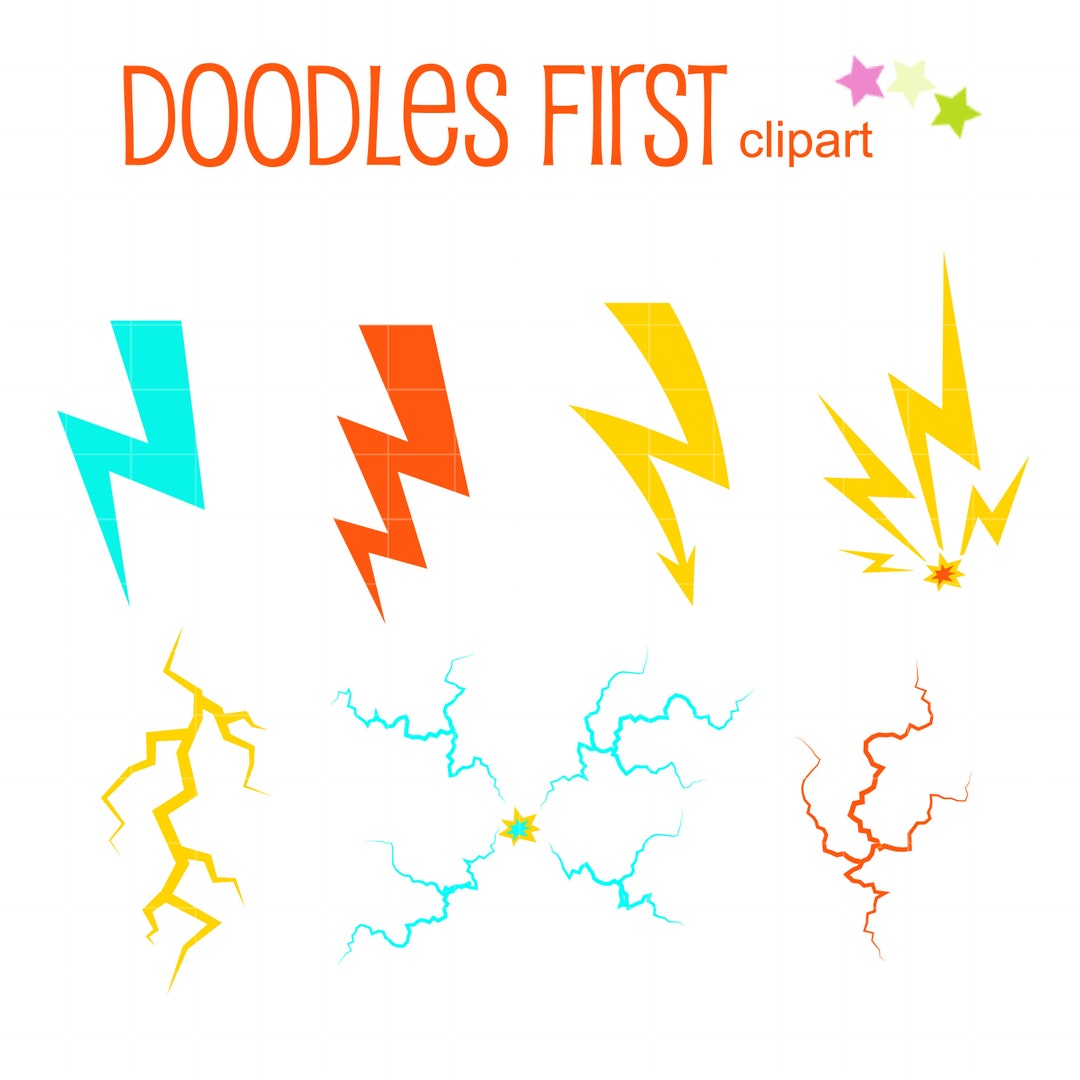 Lightning Set Digital Clip Art for Scrapbooking Card Making Cupcake ...
