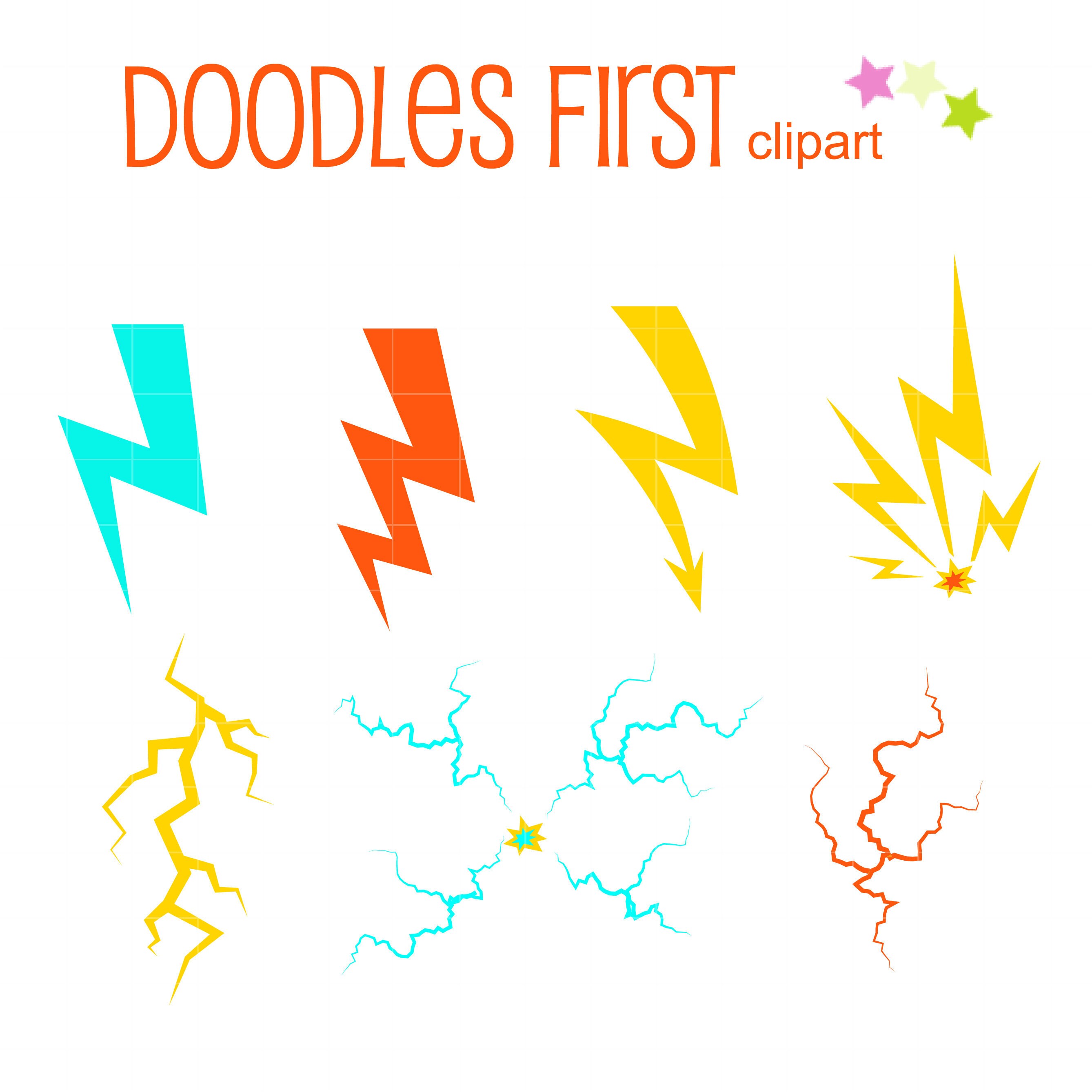 Lightning Set Digital Clip Art for Scrapbooking Card Making | Etsy