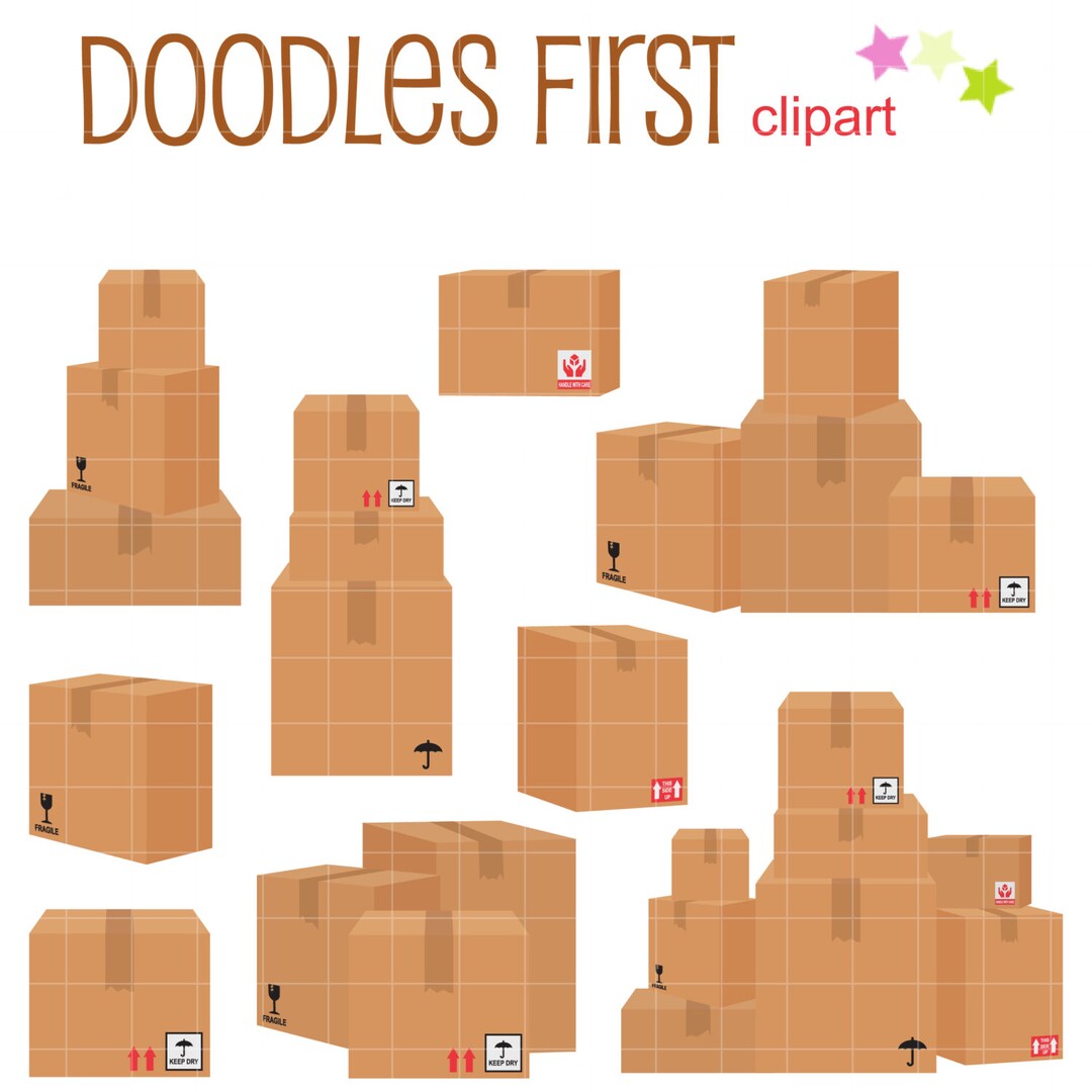 Package Boxes Digital Clip Art for Scrapbooking Card Making Cupcake ...