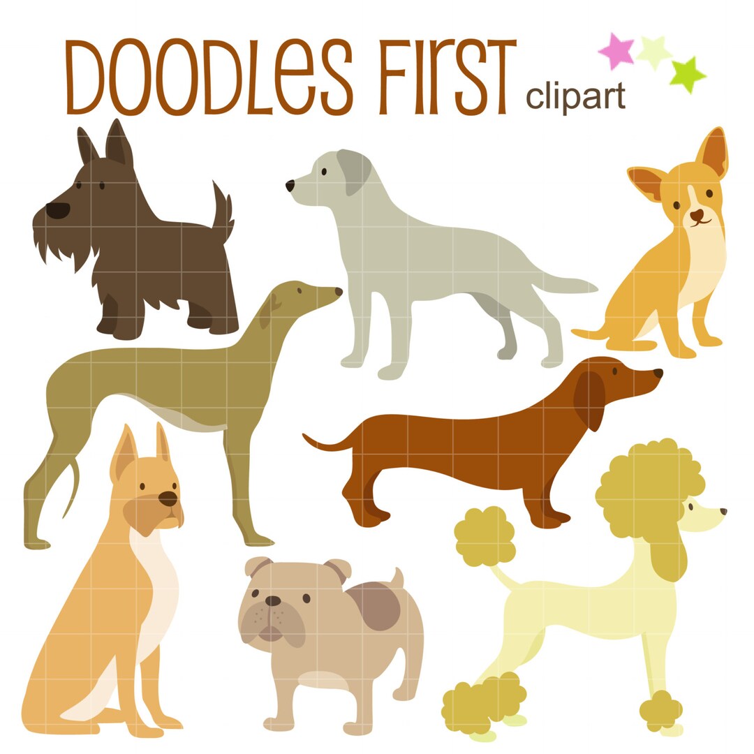 Lovable Dog Breeds Digital Clip Art for Scrapbooking, Cricut Cut Files ...