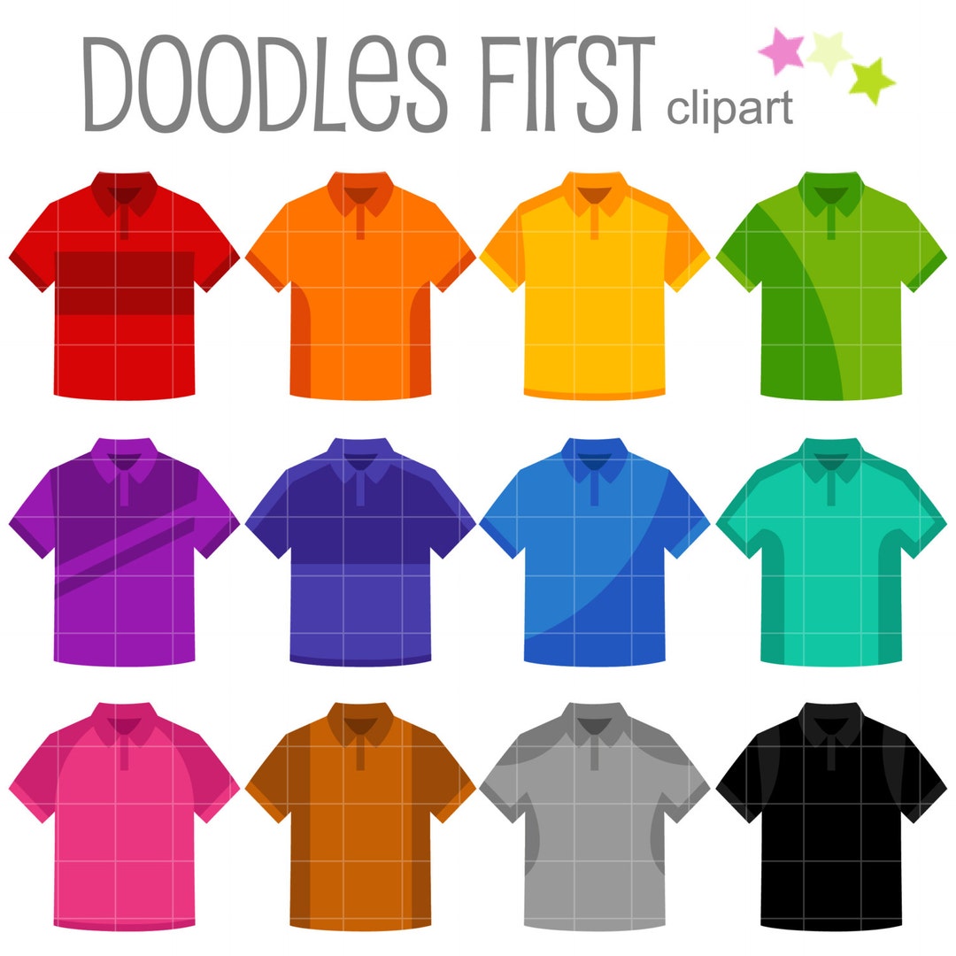 Colorful Polo Shirts Clip Art for Scrapbooking Card Making Cupcake ...