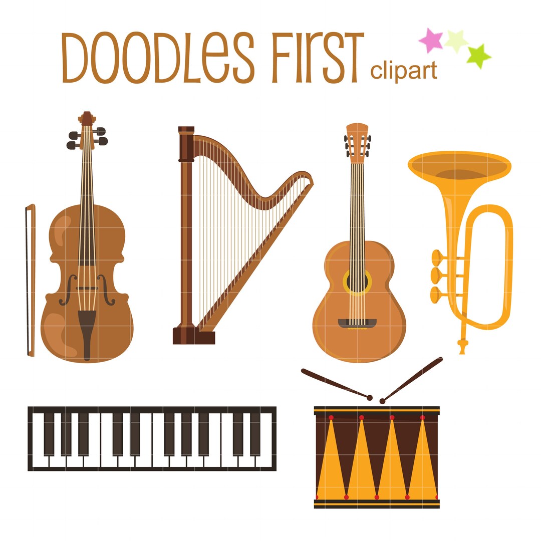 Musical Instrument Digital Clip Art for Scrapbooking Card Making ...