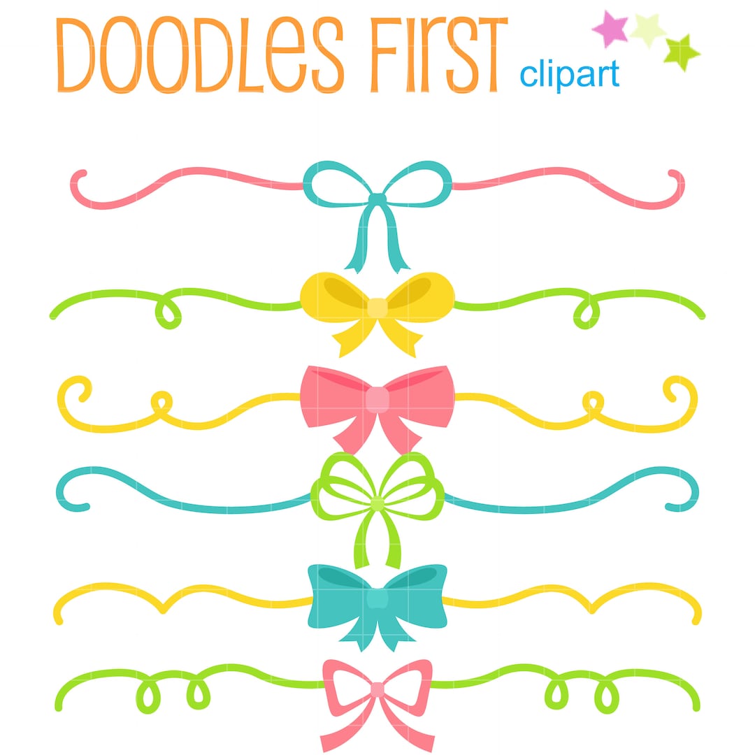 Cute Bow Borders Digital Clip Art for Scrapbooking Card Making Cupcake ...