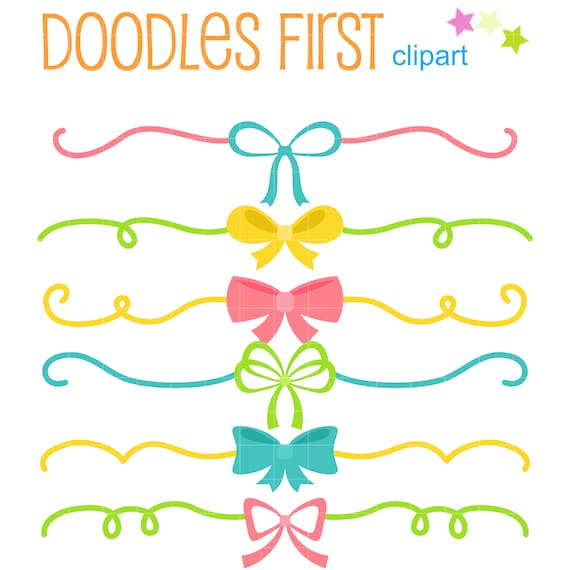 Items similar to Cute Bow Borders Digital Clip Art for Scrapbooking ...