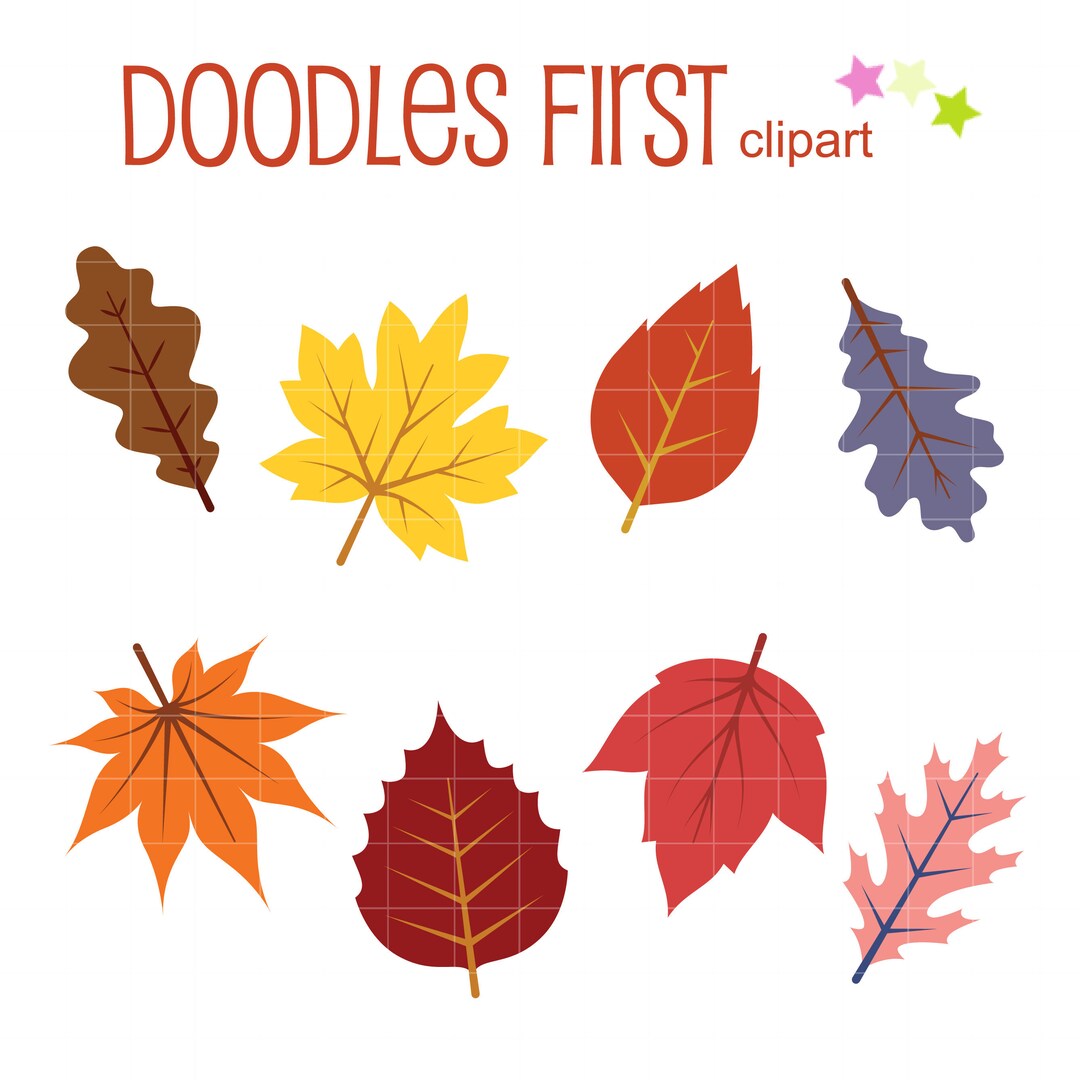 Colorful Autumn Leaves Digital Clip Art for Scrapbooking Card Making ...