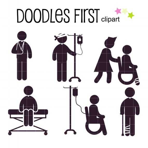 Injured People Icon Digital Clip Art for Scrapbooking Card | Etsy