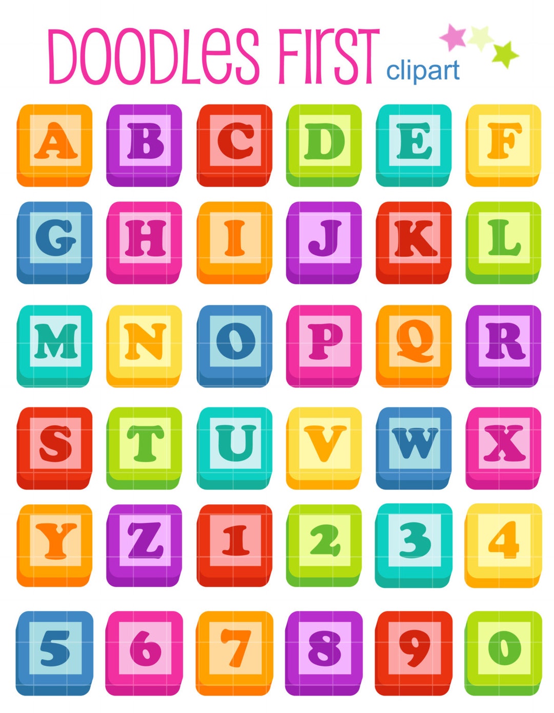 Toy Blocks Alphabet Digital Clipart for Scrapbooking Cricut - Etsy UK