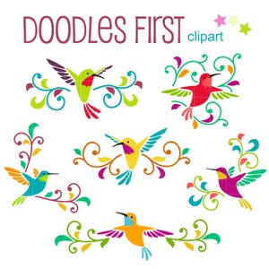 Hummingbirds Corners and Borders Digital Clipart for Scrapbooking ...