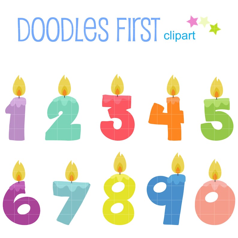 Birthday Candle Set Digital Clip Art for Scrapbooking Card Making ...