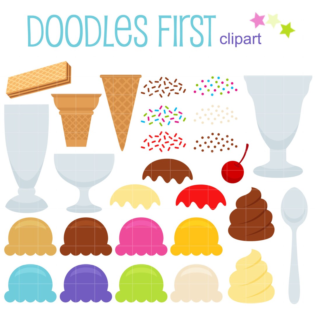 Make Your Own Ice Cream Digital Clipart for Scrapbooking, Cricut Cut ...