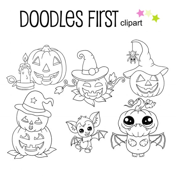 Free Black And White Halloween Clip Art For Kids