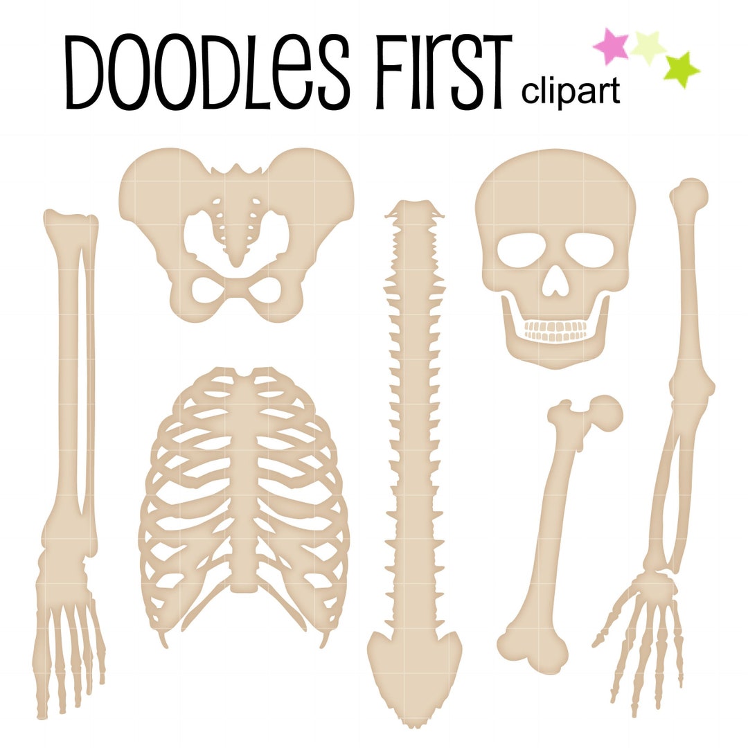 Skeleton Bones Digital Clip Art for Scrapbooking Card Making Cupcake ...