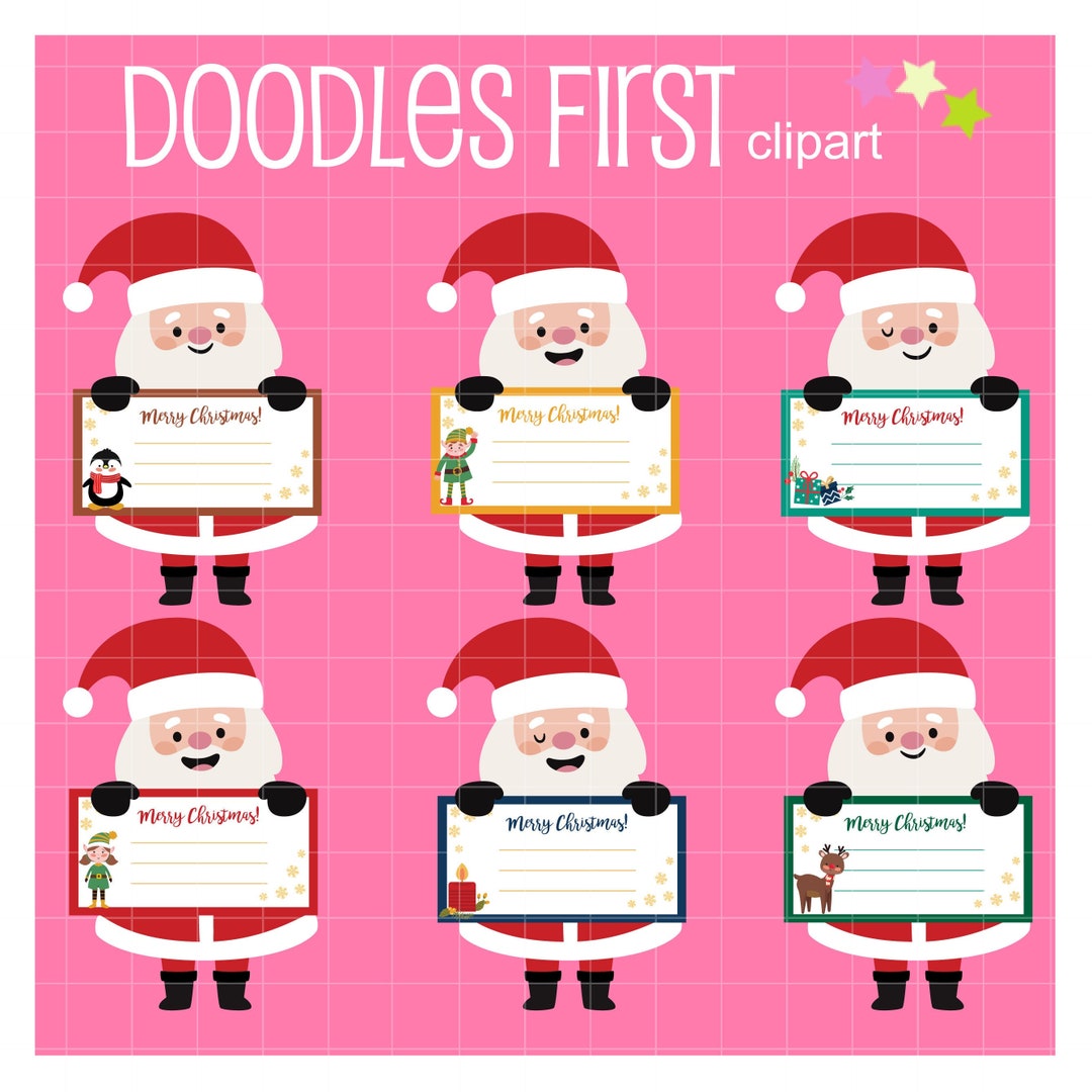 Santa Klaus Card Digital Clip Art for Scrapbooking Card Making Cupcake ...