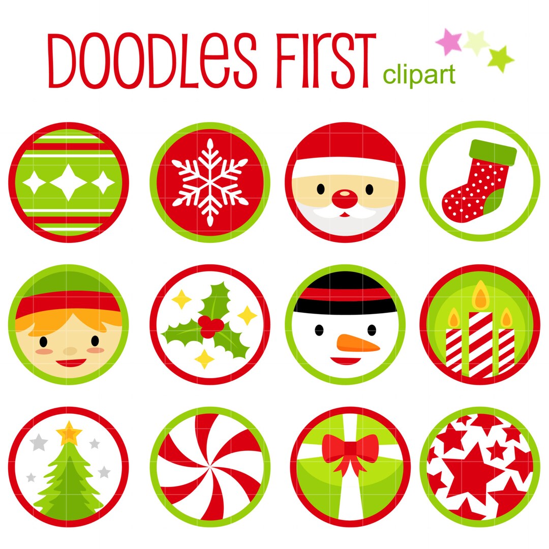 Christmas Icon Baubles Collage Sheets for Scrapbooking Card Making ...