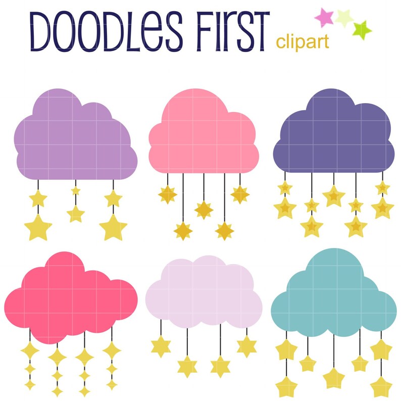 Star Strings Digital Clip Art for Scrapbooking Card Making Cupcake ...