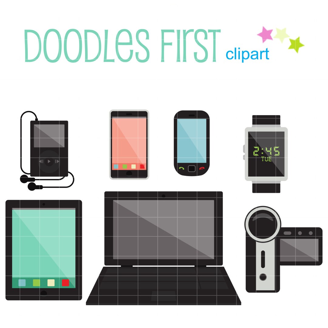 Today's Gadgets Digital Clip Art for Scrapbooking, Cricut Cut Files ...