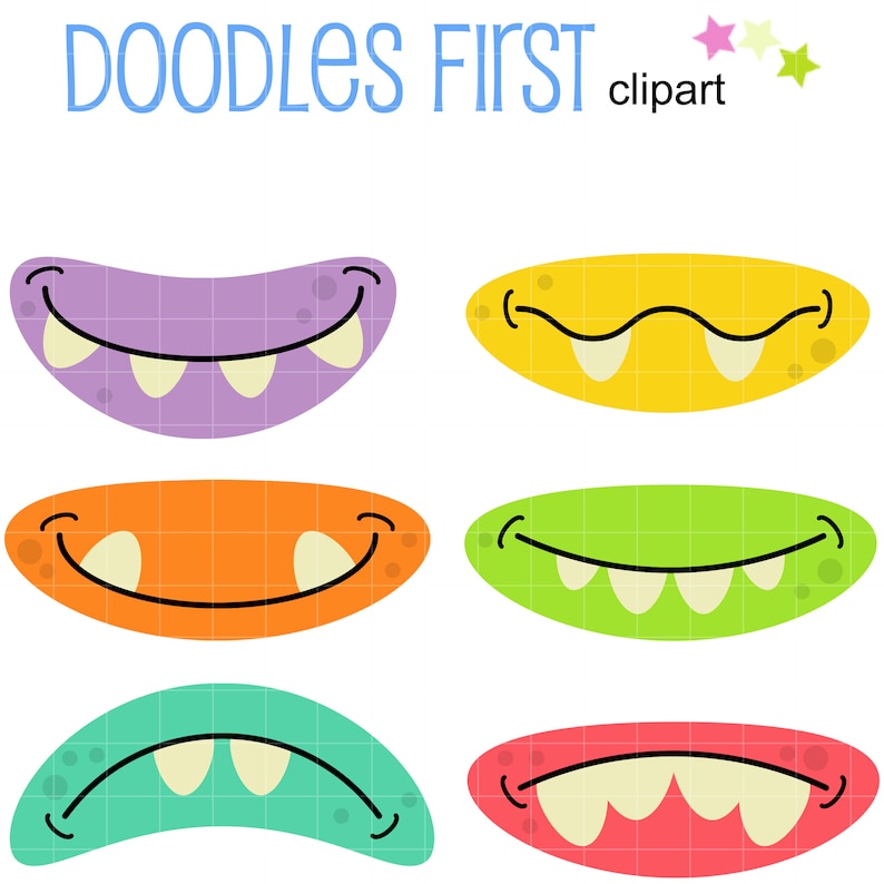 Monster Mouths II Digital Clip Art for Scrapbooking Card Making Cupcake ...