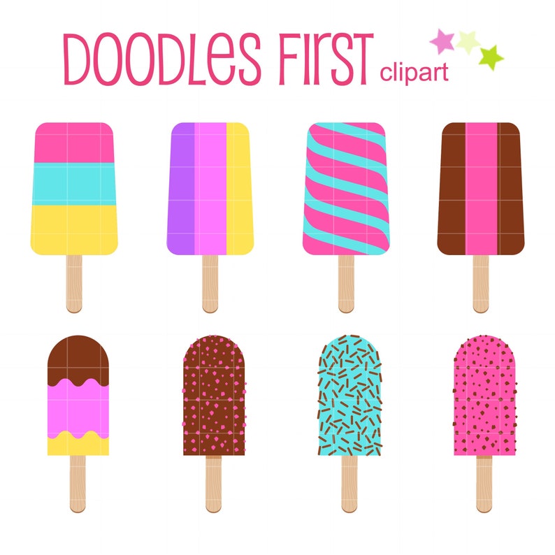Summer Popsicle Flavors Digital Clip Art for Scrapbooking Card - Etsy