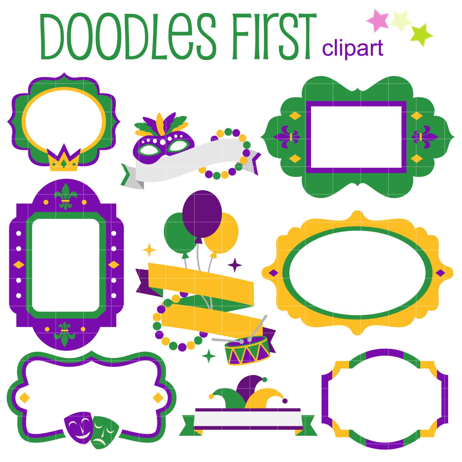 Mardi Gras Clip Art Borders