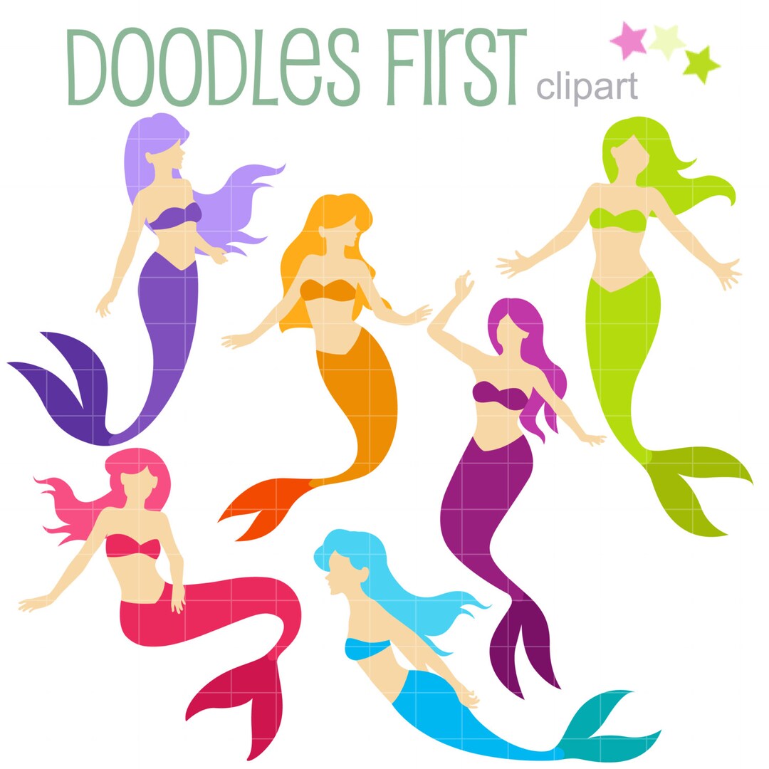 Beautiful Mermaids Digital Clip Art for Scrapbooking Card Making ...