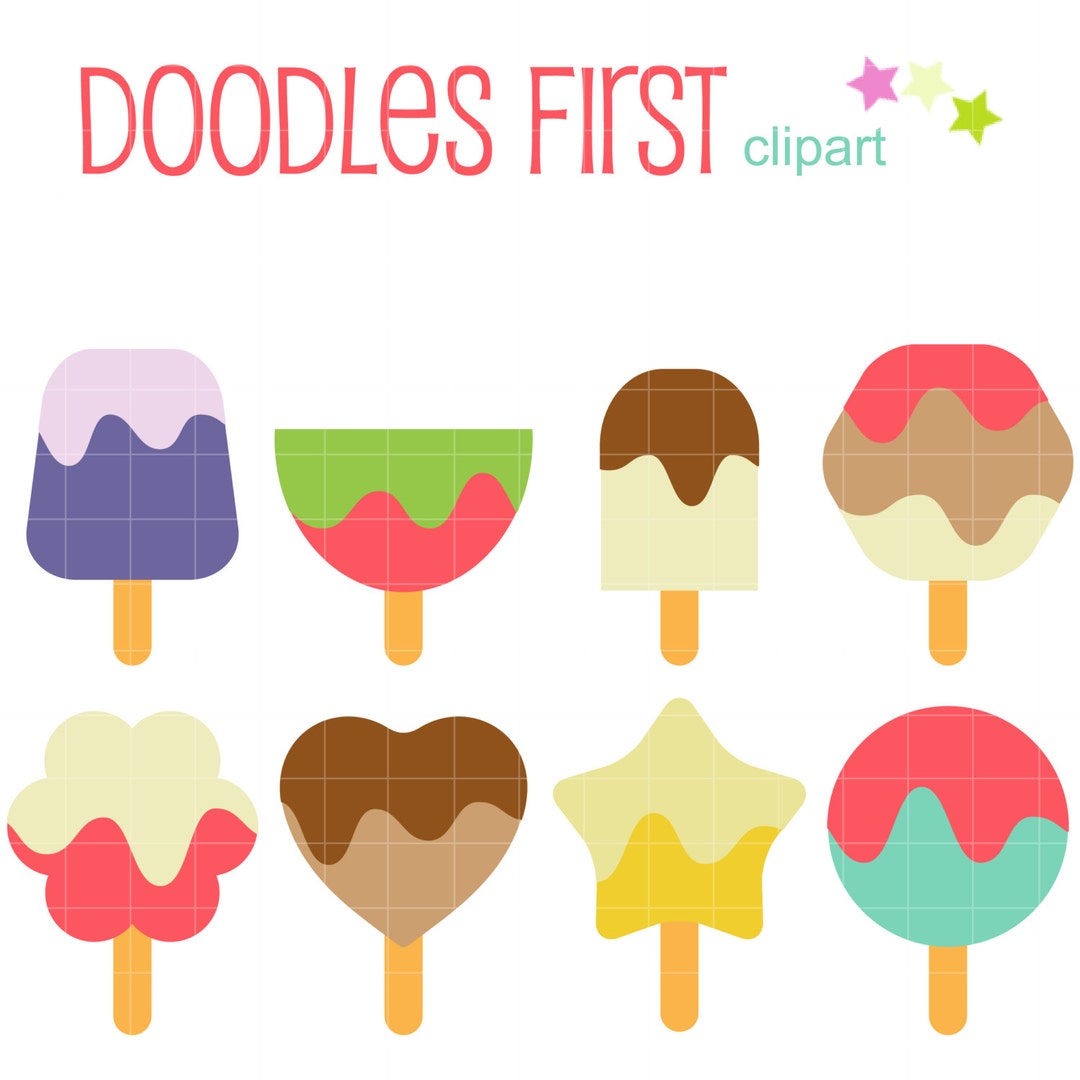 Fun Shaped Ice Pops Clip Art for Scrapbooking Card Making Cupcake ...