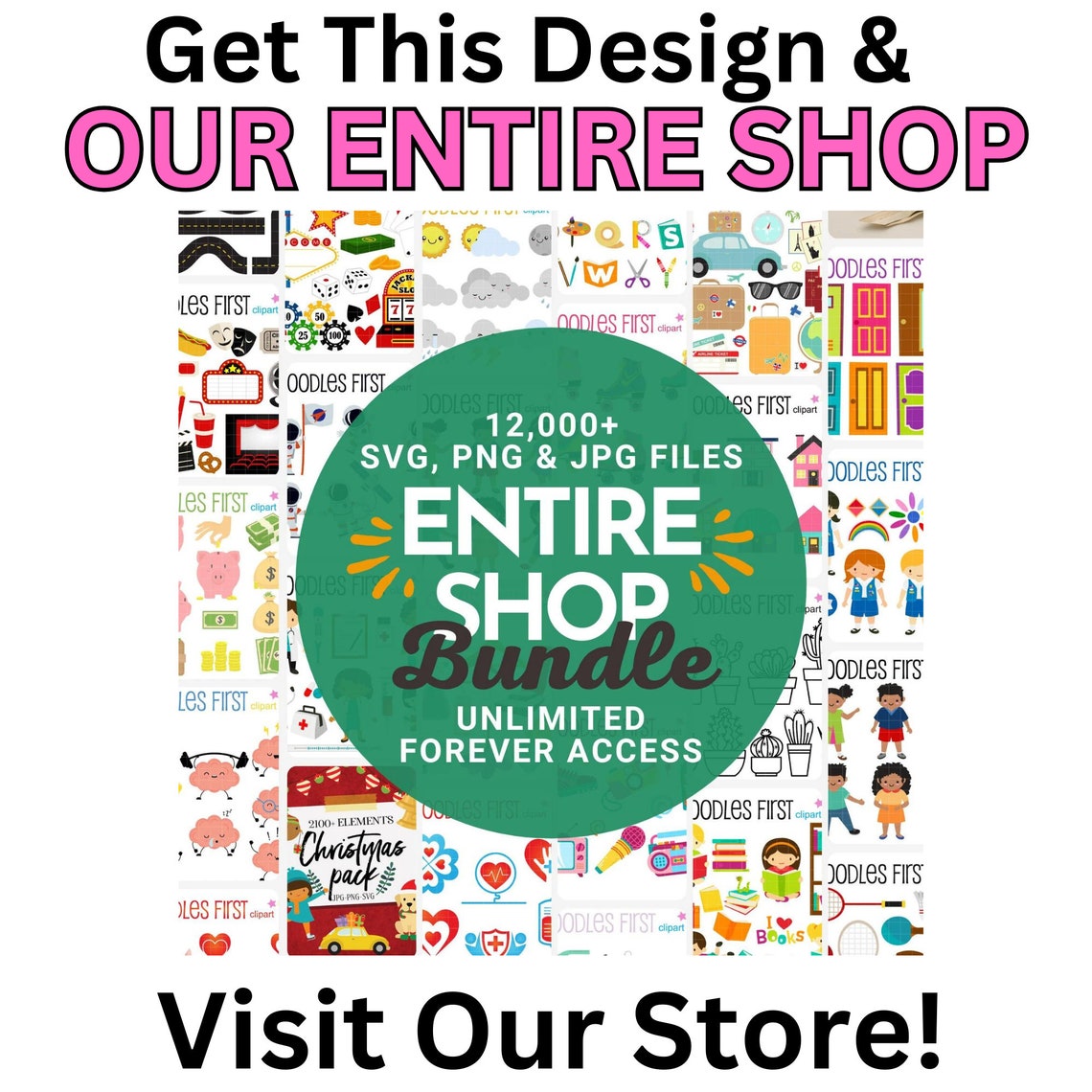 Cute Neighborhood Clipart Digital Clip Art for Scrapbooking Card Making ...