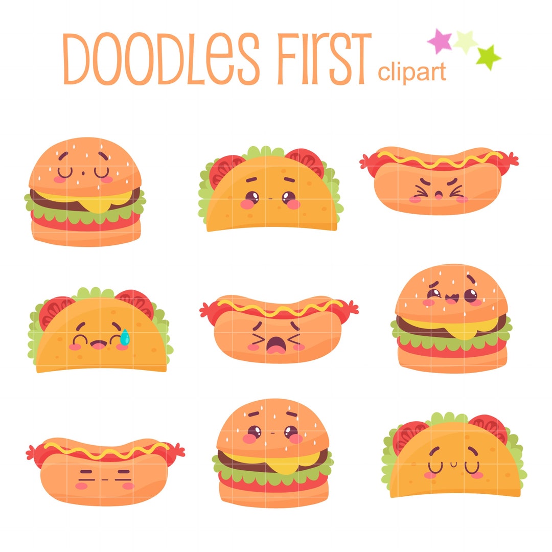 Cute Fast Food Snack Digital Clip Art for Scrapbooking Card Making ...