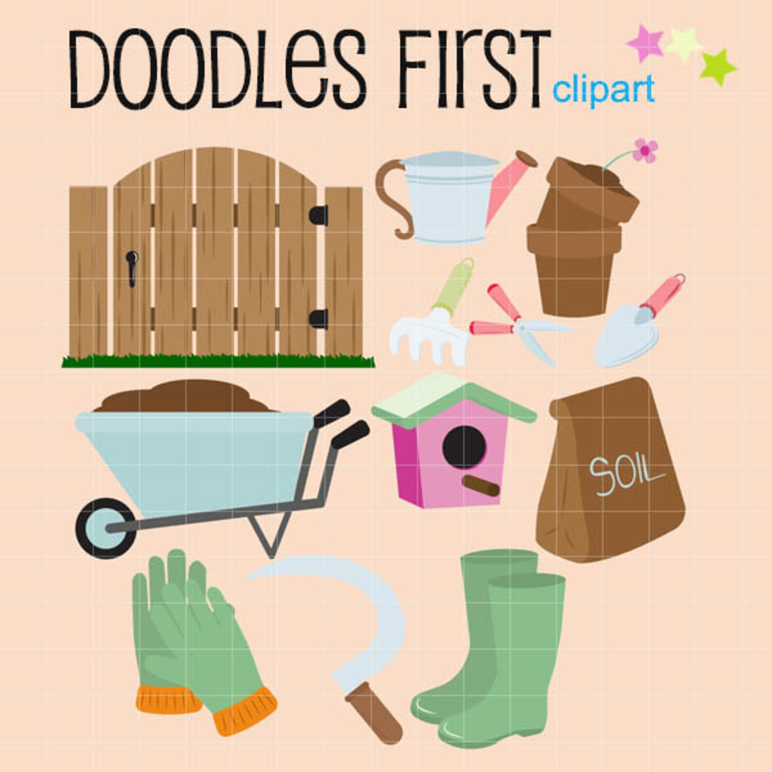 Garden Tools Digital Clip Art for Scrapbooking Card Making - Etsy