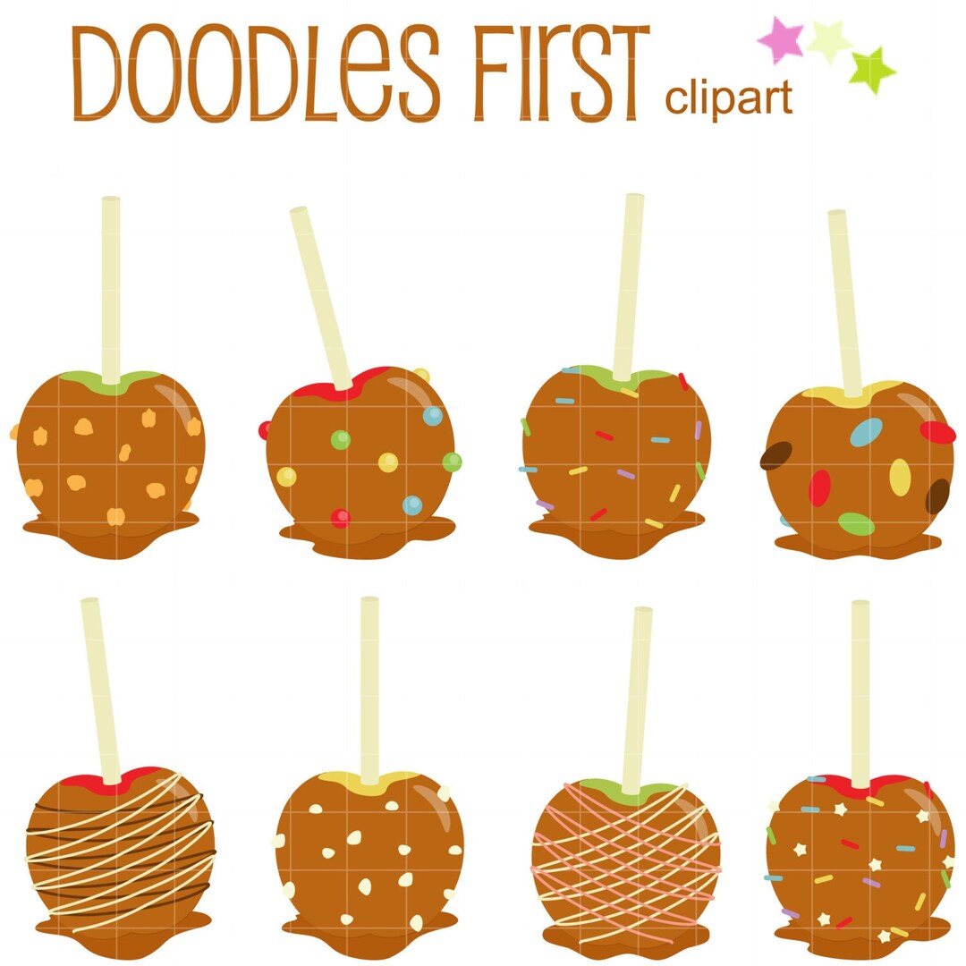 Caramel Apples Digital Clip Art for Scrapbooking Card Making Cupcake ...