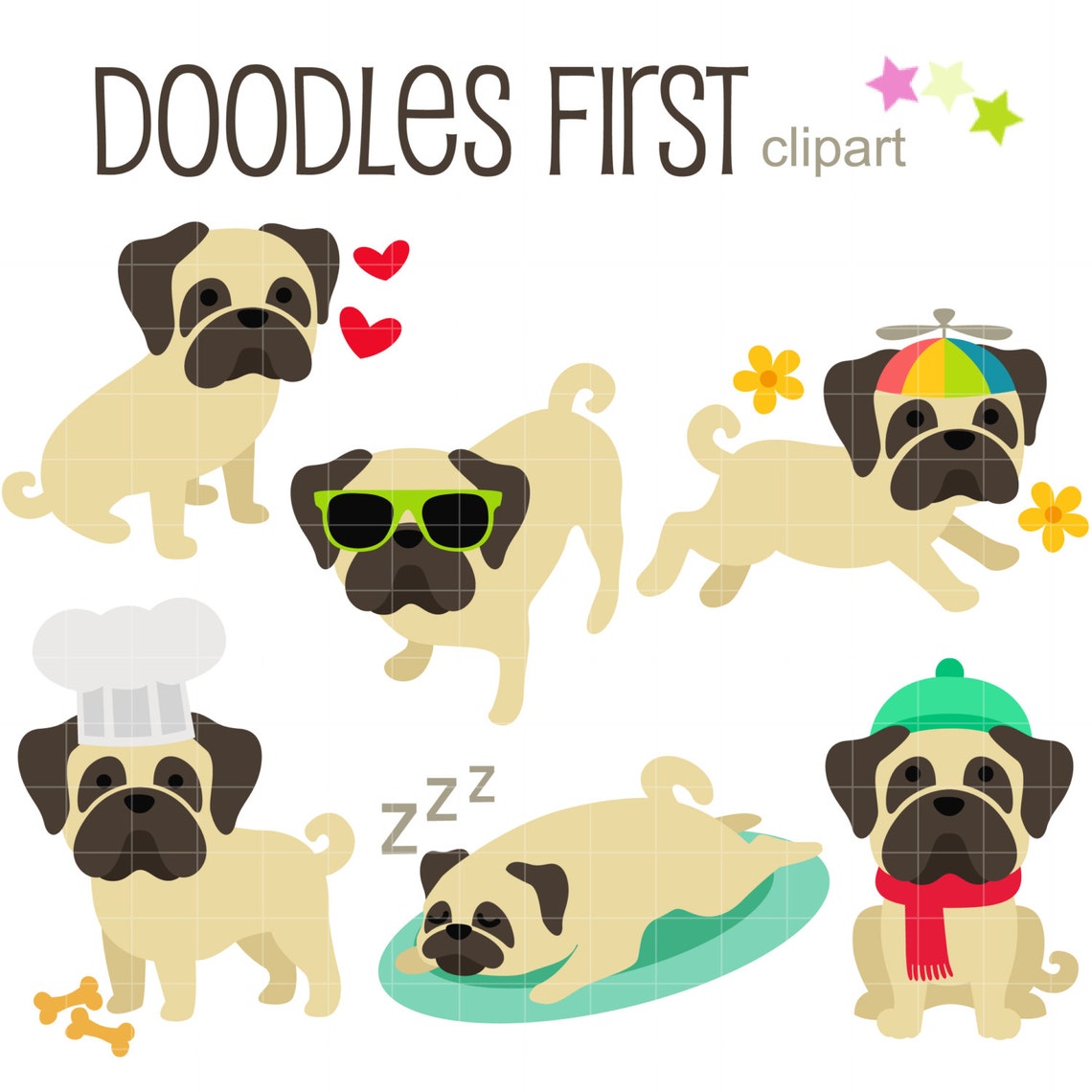 Pug Life Digital Clip Art for Scrapbooking Card Making Cupcake - Etsy