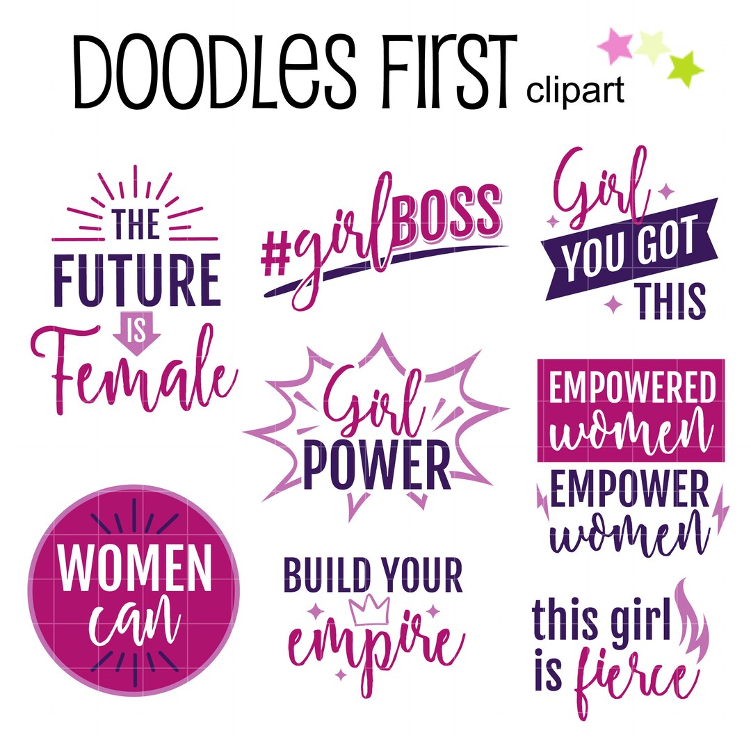 Girl Power Quotes Digital Clip Art for Scrapbooking Card Making Cupcake ...
