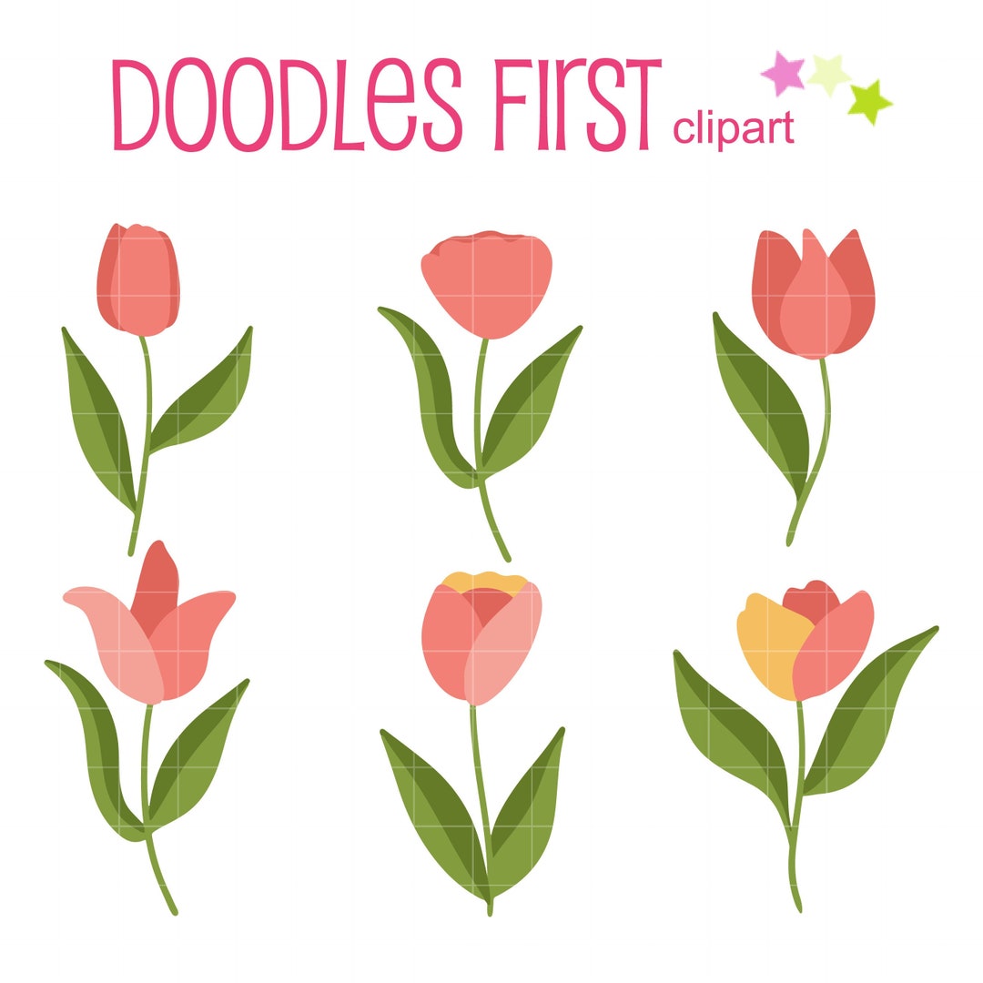 Tulip Collection Digital Clip Art for Scrapbooking Card Making Cupcake ...
