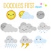 Kawaii Weather Digital Clip Art for Scrapbooking Card Making Cupcake ...