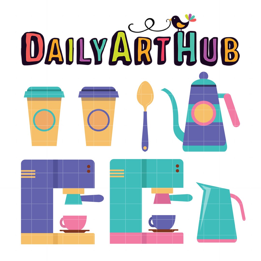 Coffee Maker Digital Clip Art for Scrapbooking Card Making Cupcake ...