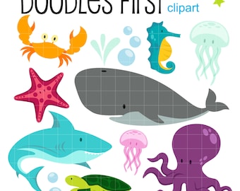 Sea creature clipart | Etsy