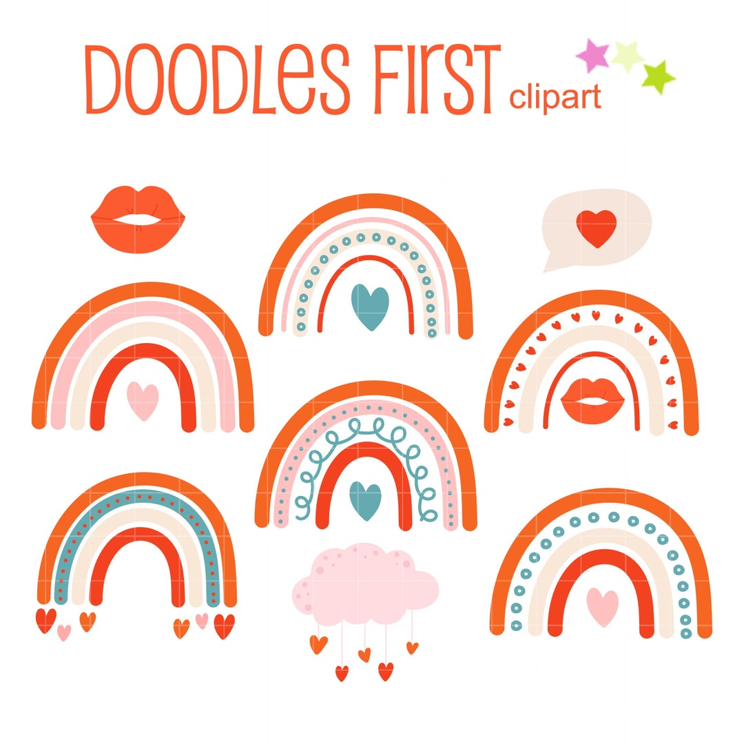 Valentine Boho Rainbow, Rainbow SVG, Rainbow Valentine, Digital Clip ...