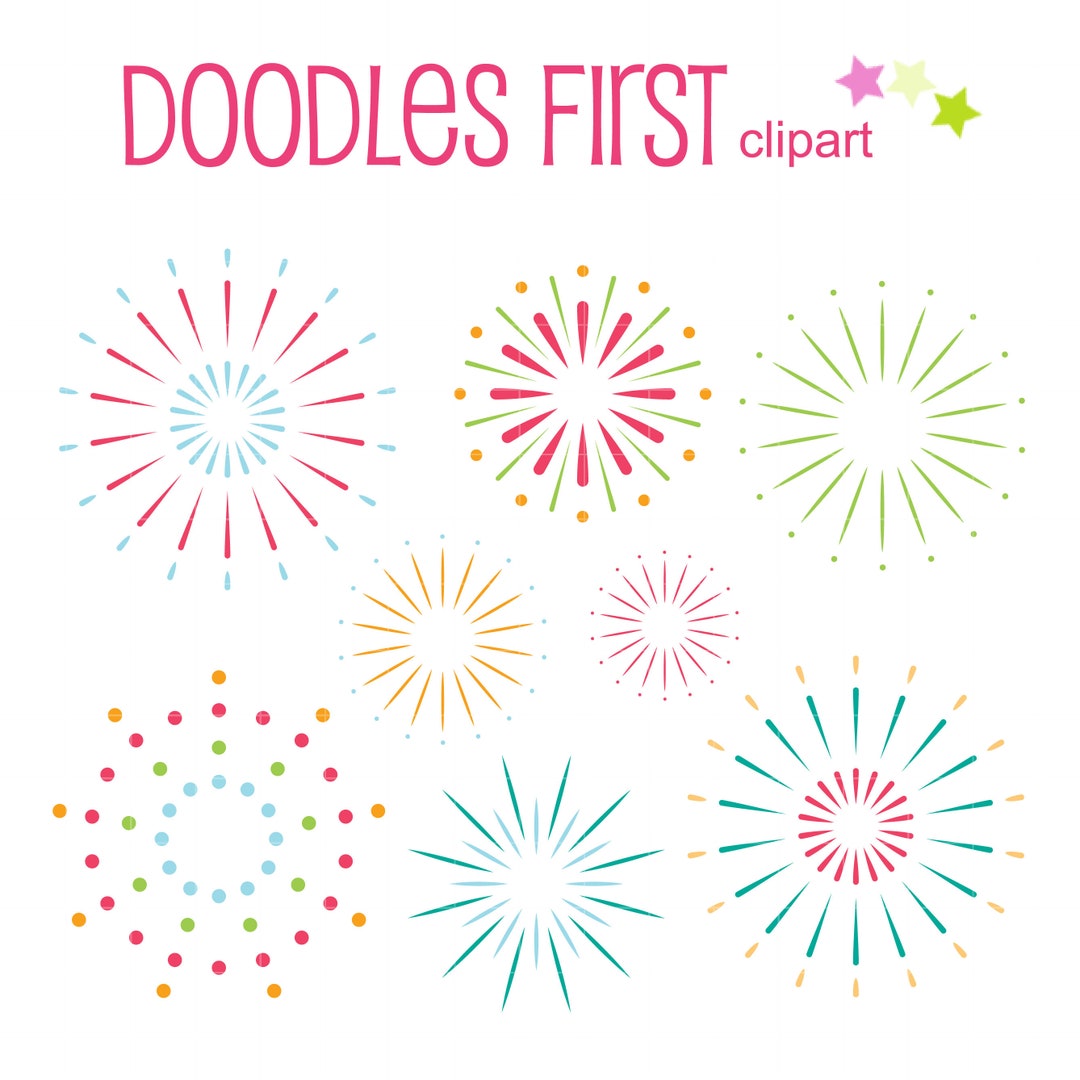 New Year Fireworks Digital Clip Art for Scrapbooking Card Making ...